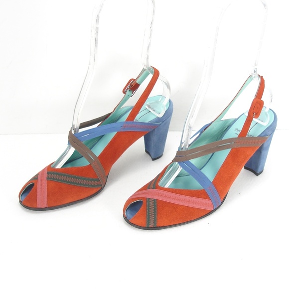 Thierry Rabotin | Shoes | Thierry Rabotin Suede Peep Toe Slingbacks 375 ...